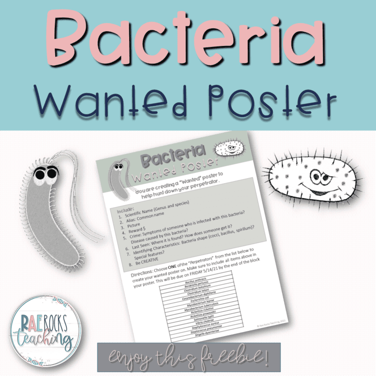 Wanted Poster for Bacteria - Rae Rocks Teaching